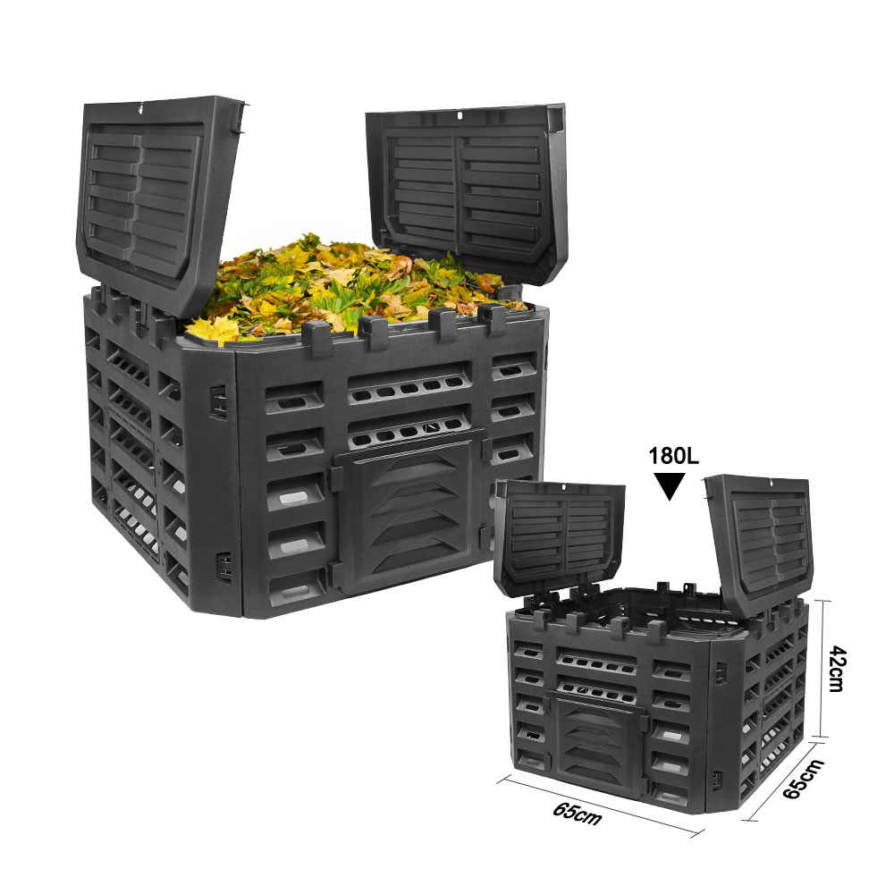 All-season Eco-friendly Kitchen Compost Bin Outdoor Waste Compost 180L Plastic Garden Composter ...